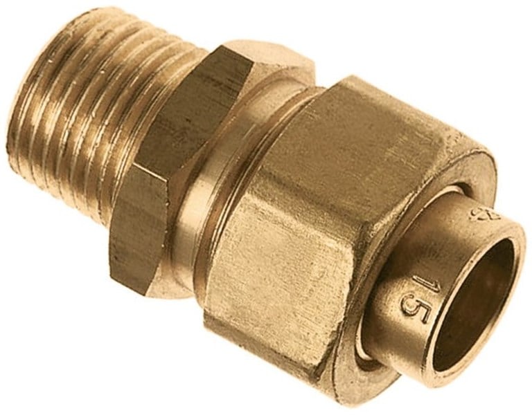 Bonfix Messing 3-delige rechte koppeling 1"x28mm