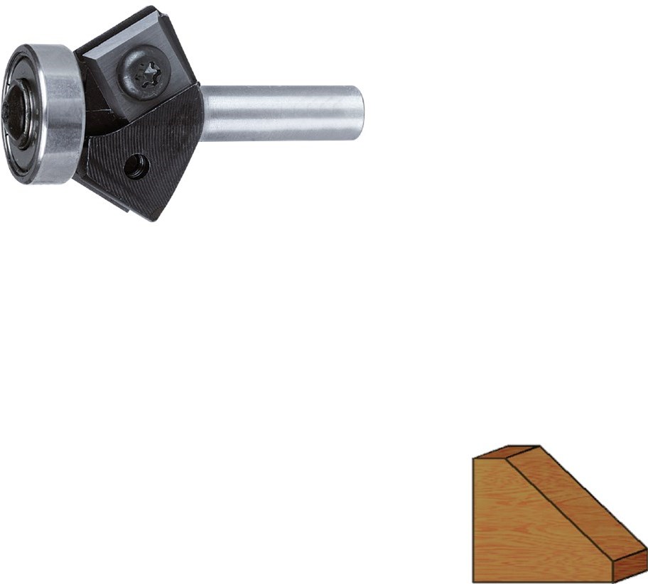 Rotec Kantenfrees 30mm 45 Graden As 8mm Met Wisselmessen Gold-Line (1 ...