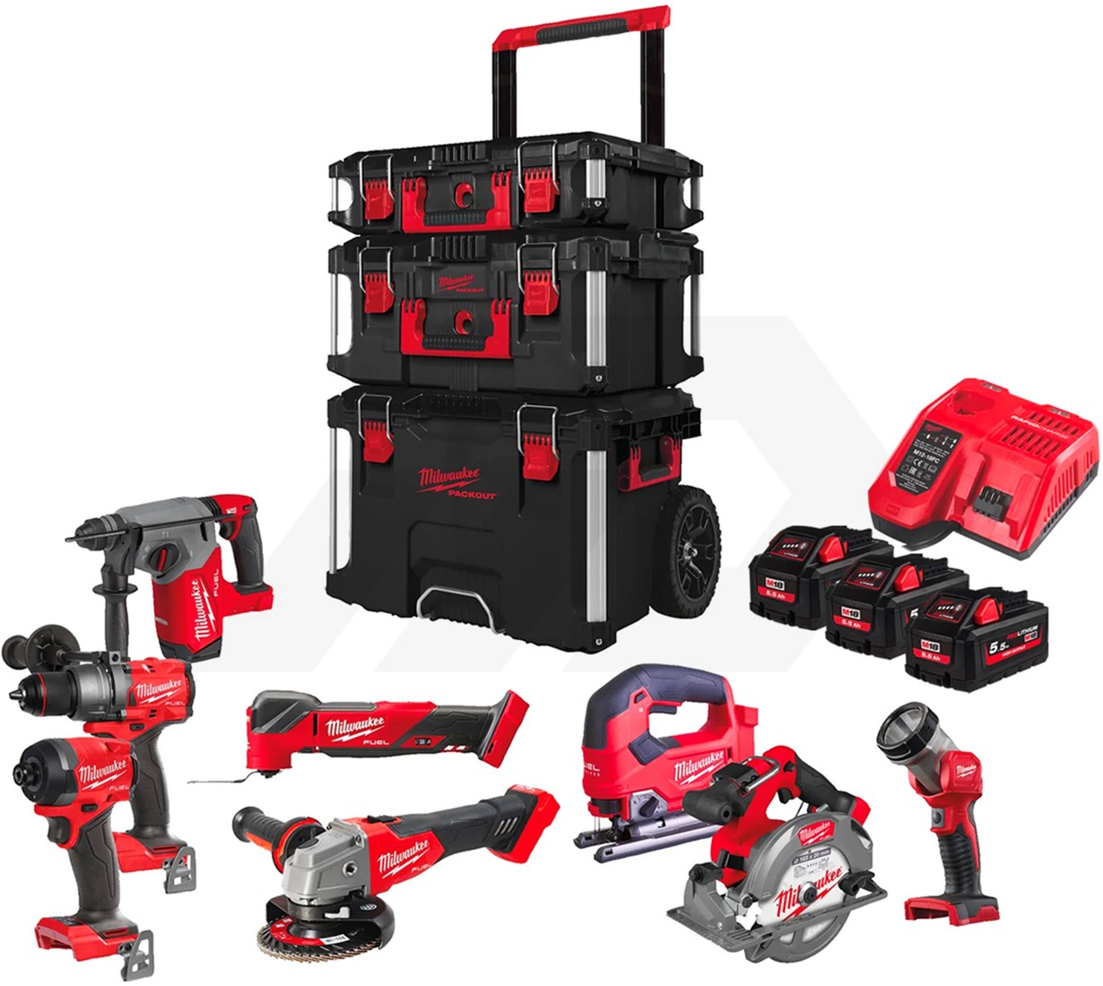 Milwaukee M18 FPP8E-553P 18V Combiset 8-Delig (3x5,5Ah)