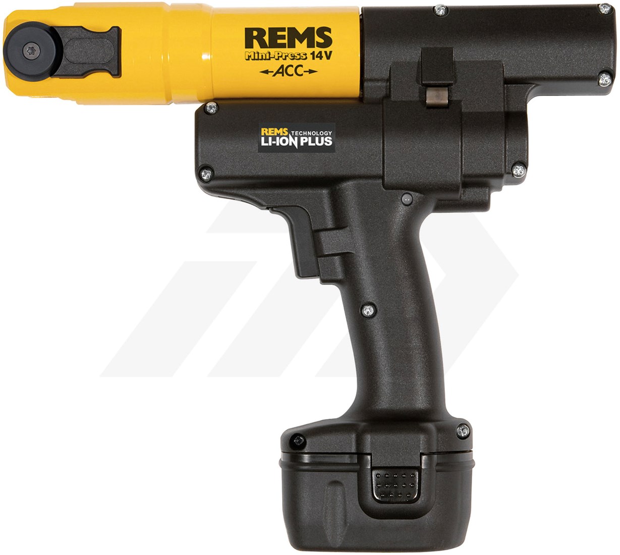 Rems Mini-Press 14,4V ACC Radiaalperstang Met V15, V22, V28 Bekken (In L-Boxx)